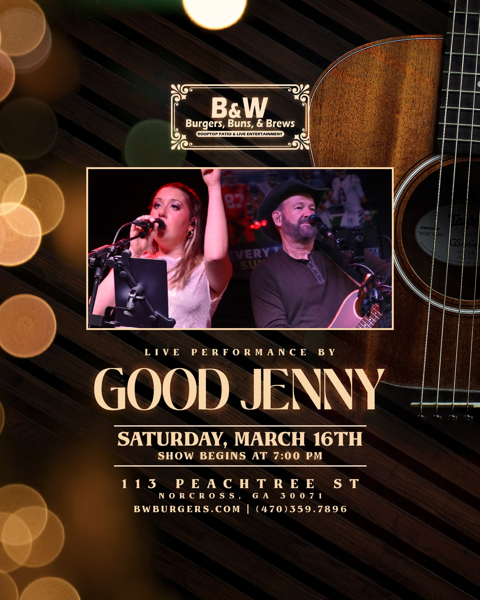 Good Jenny (FREE EVENT) | B & W Burgers