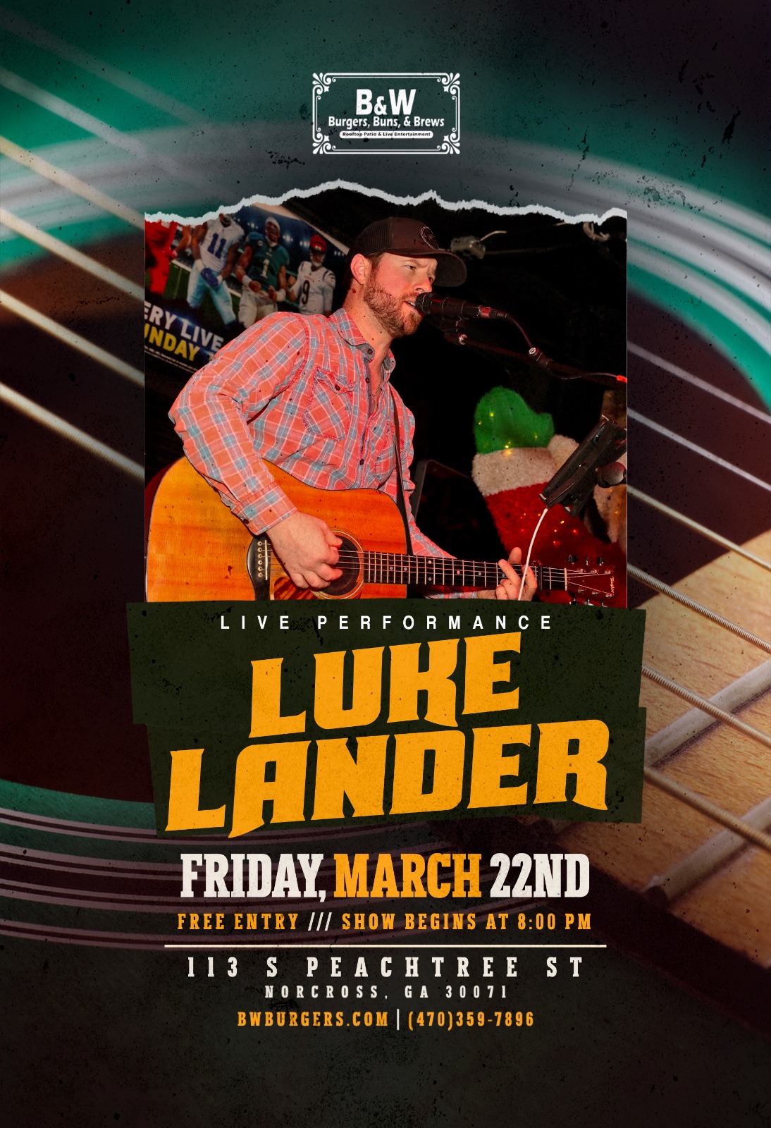 Luke Lander (FREE EVENT) | B & W Burgers