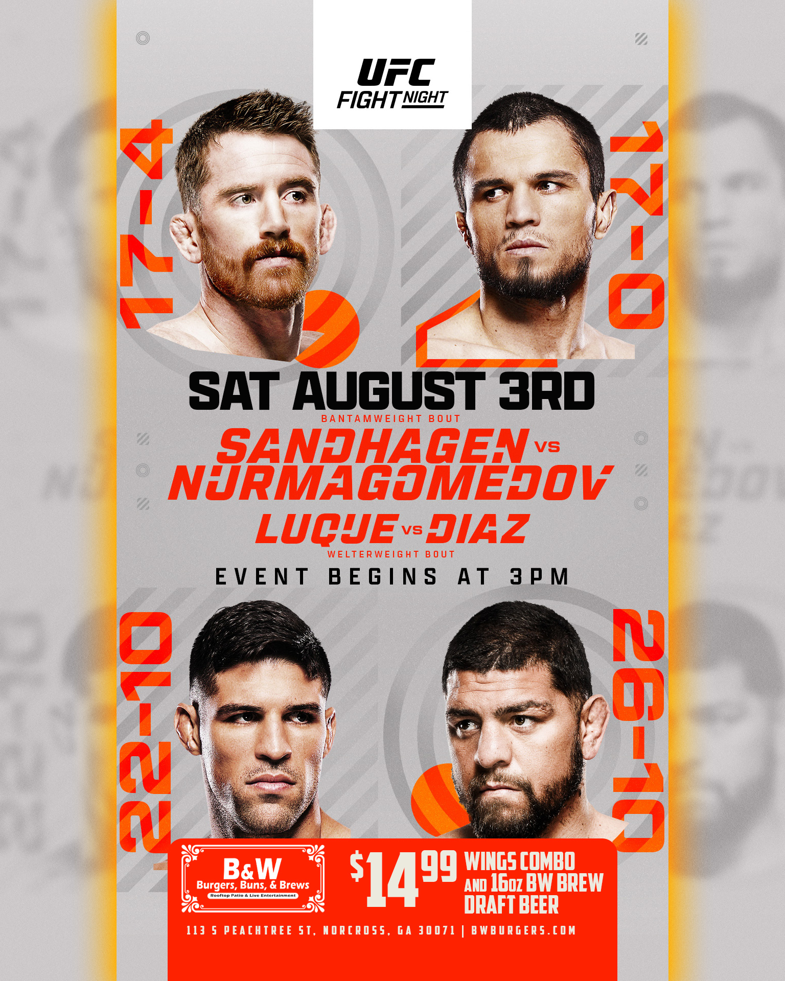 UFC Fight Night - FREE EVENT | B & W Burgers