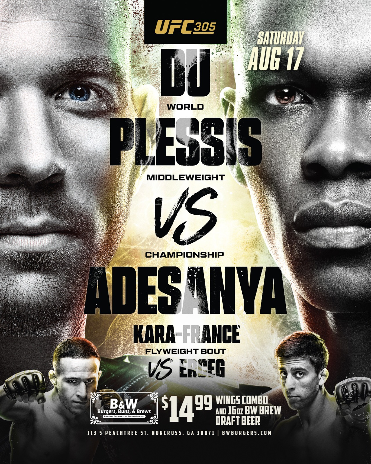 UFC 305 - FREE EVENT | B & W Burgers